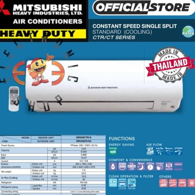 Jual Mitsubishi SRK 09 CTR S3 - AC SPLIT 1 PK - SRK09CTRS3 - HEAVY DUTY - | Shopee Indonesia