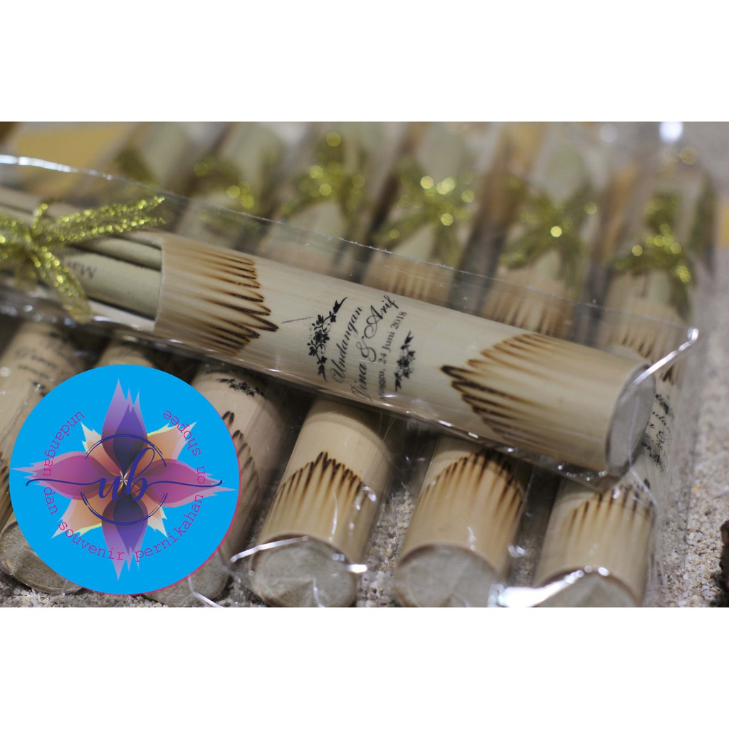 Jual Undangan Bambu Separuh Pita Gold Kemas Plastik | Shopee Indonesia