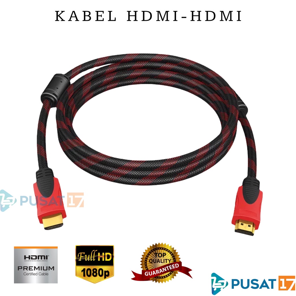 Jual PUSAT17 KABEL HDMI 1.5M HDMI TO HDMI KABEL HDMI 3M / KABEL HDMI 5M ...