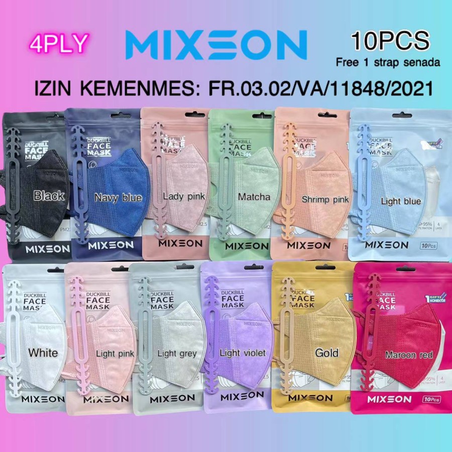 Jual Masker MIXSON MasKer Duckbill 4 ply Garis Hidung 4ply Earloop isi ...