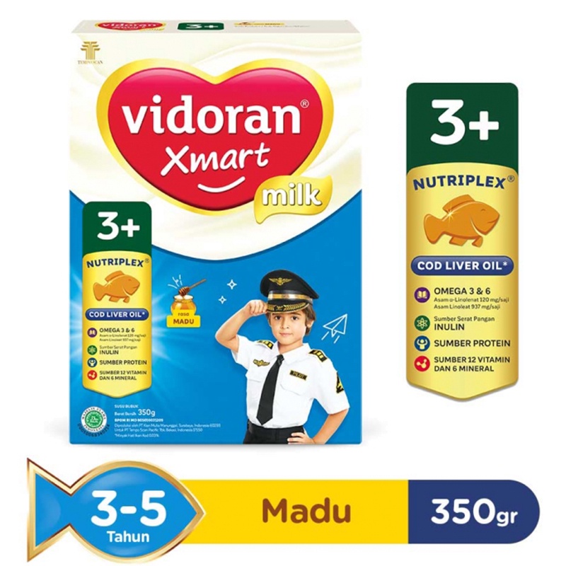 Jual vidoran Xmart 3+ Susu Pertumbuhan Anak 3-5 Tahun Madu 350 g ...