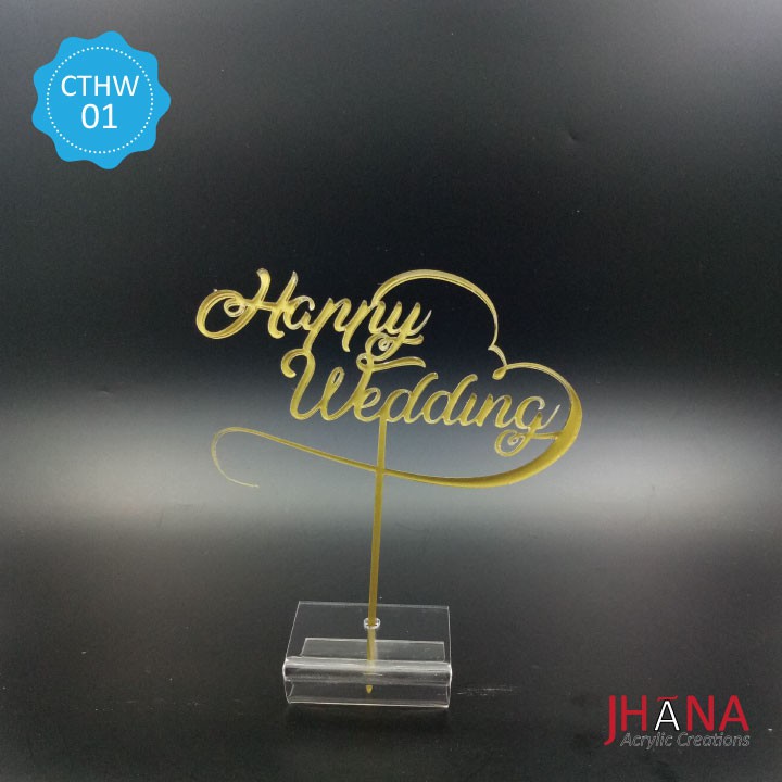 Jual Acrylic Cake Topper / Happy Wedding | Shopee Indonesia