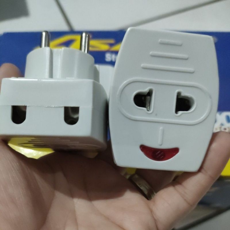 Jual Colokan T multi + lampu sambungan stop kontak T mini cabang 3 ...