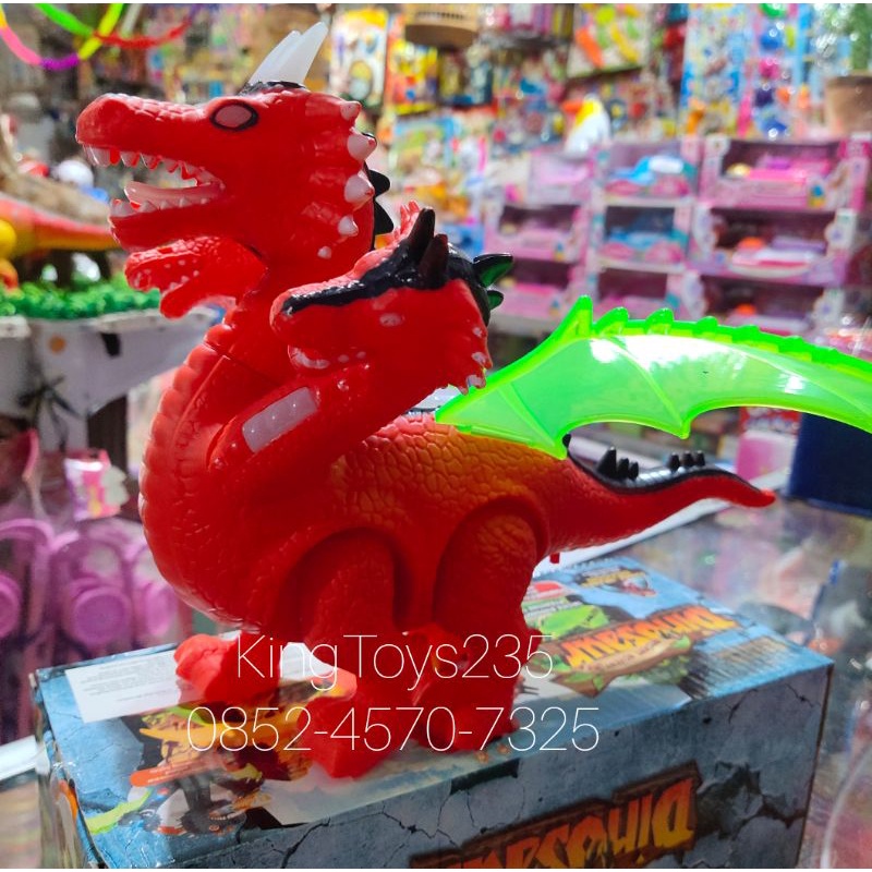 Jual Mainan Naga Batrai Theodora Lampu Suara 3 Tiga Kepala Sayap Dragon ...