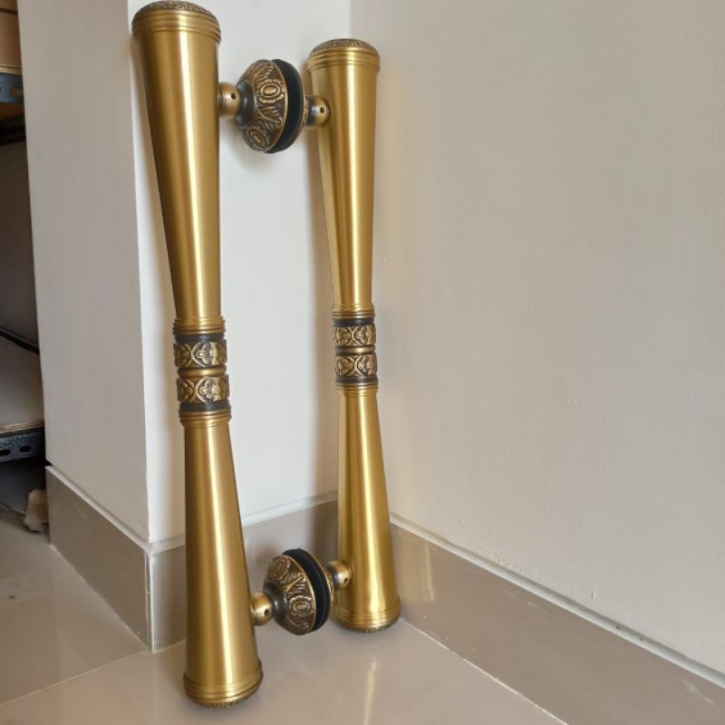 Jual HANDLE PINTU KUNINGAN MOTIF GADA WARNA GOLD MEWAH ready stock 56cm ...