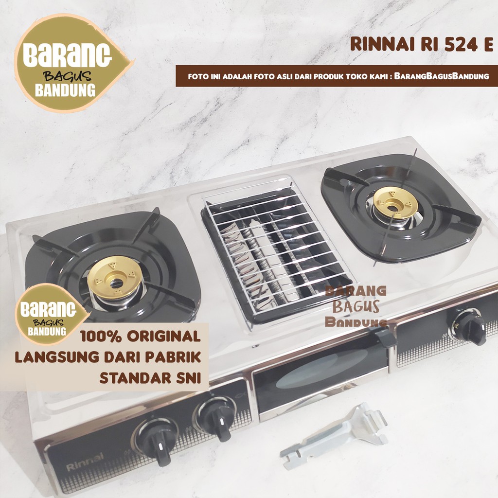 Jual Kompor Gas Rinnai 524 E Dua Tungku dengan Grill RI 524-E | Shopee ...