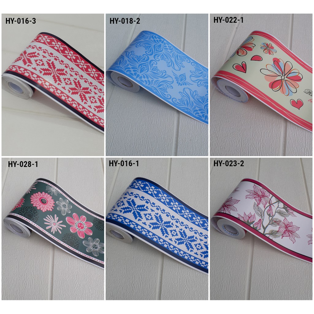 Jual Wallpaper Border Uk 10cm×10m List Border Stiker Motif Bunga ...