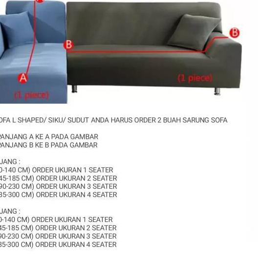 Jual COVER SOFA SEATER 1 2 3 STRECH ELASTIS SARUNG SOFA BED KURSI SIKU ...