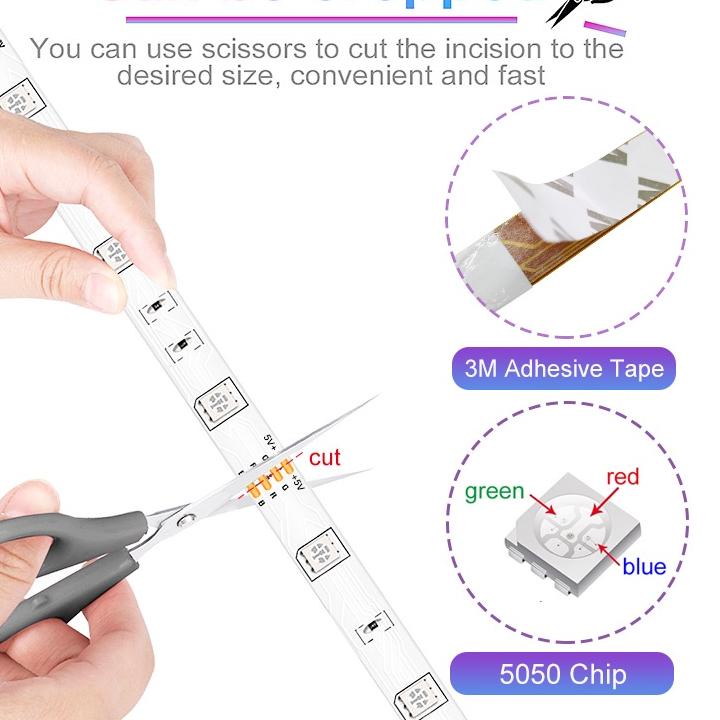 Jual New Strip Light 5050 RGB LED Lamp Ribbon Flexible Lights For Room ...