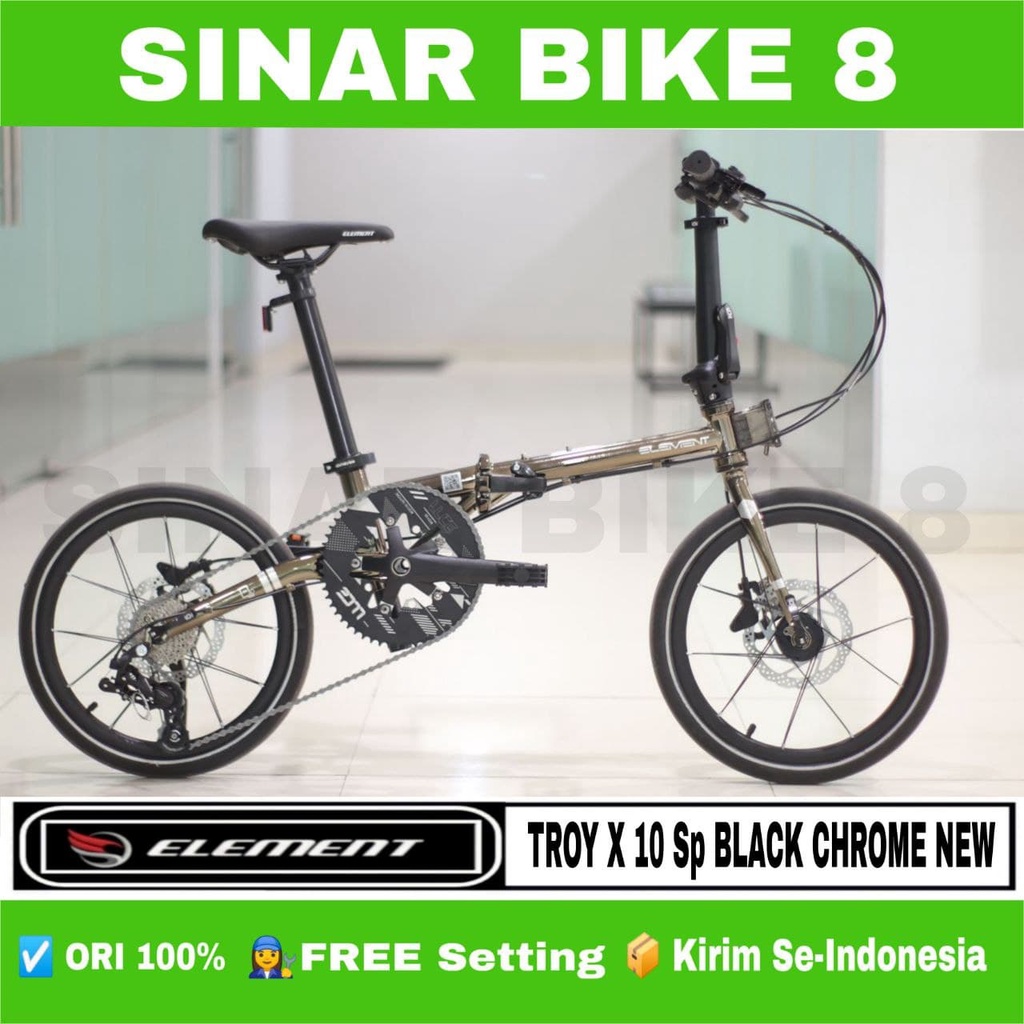 Jual Sepeda Lipat ELEMENT TROY X 10 SPEED 16 Inch Black Chromoly ...
