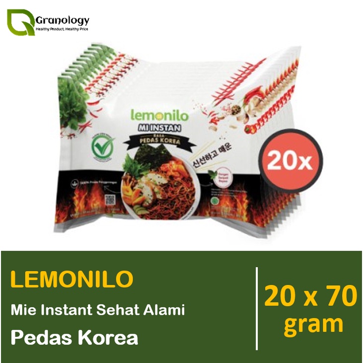 Jual Lemonilo Mie Goreng Pedas Korea / Mie Instant Sehat 1 dus 20 pcs ...