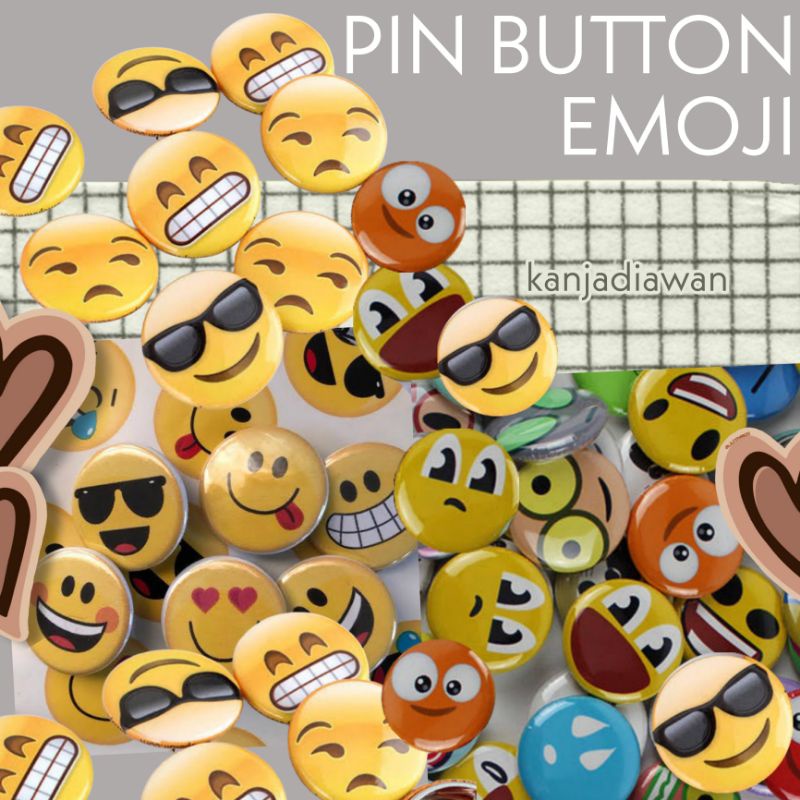 Jual Pin Emoji Smile Love Pin Button Emoticon | Shopee Indonesia