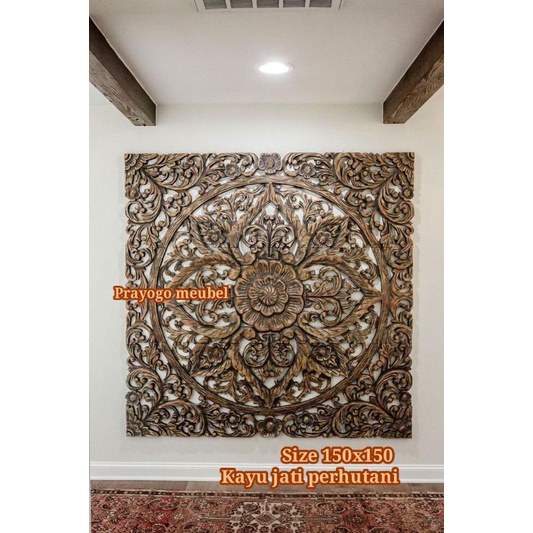Jual panel hiasan dinding ukir khas bali lombok kayu jati - frame ...