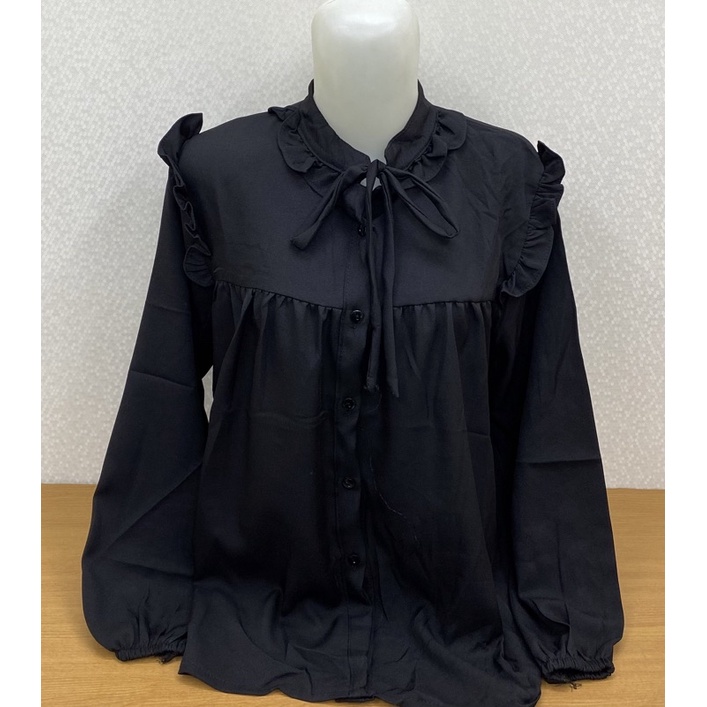 Jual BLOUSE KOREA -BLOUSE SHANGHAI RUMBAI TALI - ATASAN WANITA ...