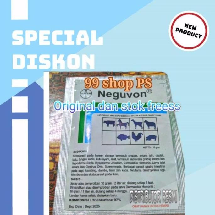 Jual Neguvon Bayer Obat Kutu Dan Serangga Hewan Ternak Isi 100pcs ...