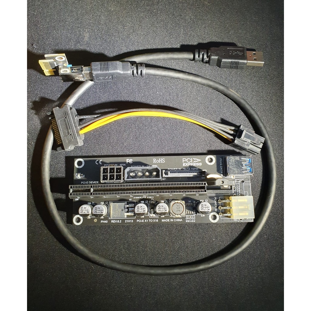 Jual Premium Gpu Riser Pcie 6 Pin Mining Sata 15 Pin Best Quality ...