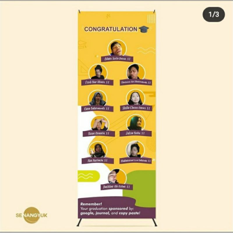 Jual CETAK X BANNER INDOOR GRATIS DESIGN (WISUDA, WEDDING, SUNAT, ULANG ...