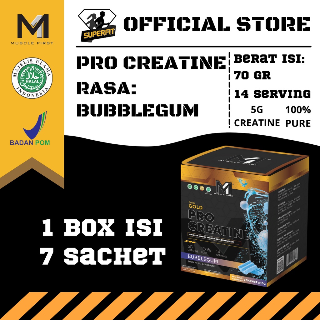 Jual M1 Pro Creatine 42gr 1 Box isi 7 Sachet 7 Serving -Muscle First ...