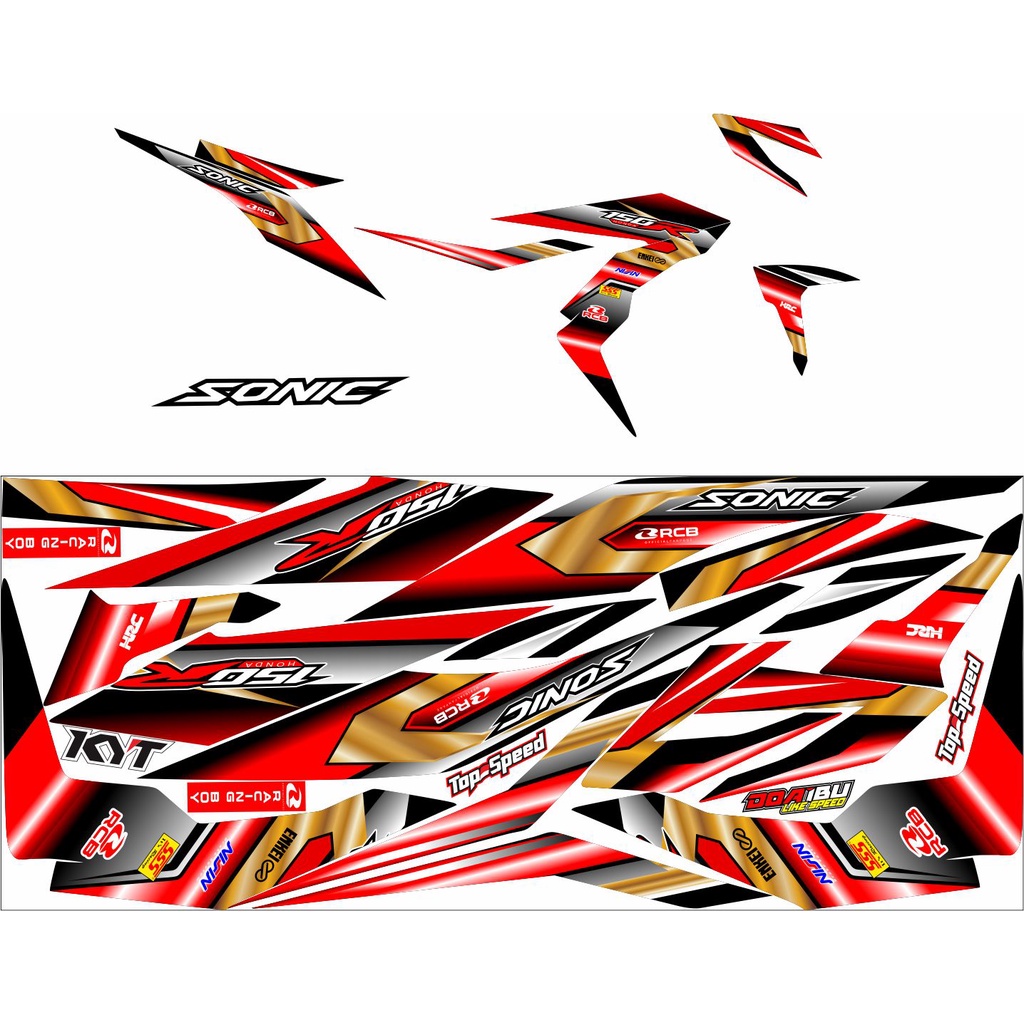 Jual DECAL MOTIF / COD STRIPING/STICKER CUSTOM MOTOR SONIC OLD MOTIF ...