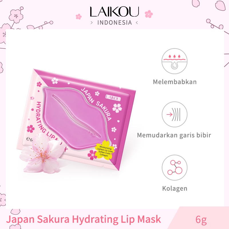 Jual LAIKOU Japanese Sakura Lip Mask Gel Kolagen Memperbaiki ...