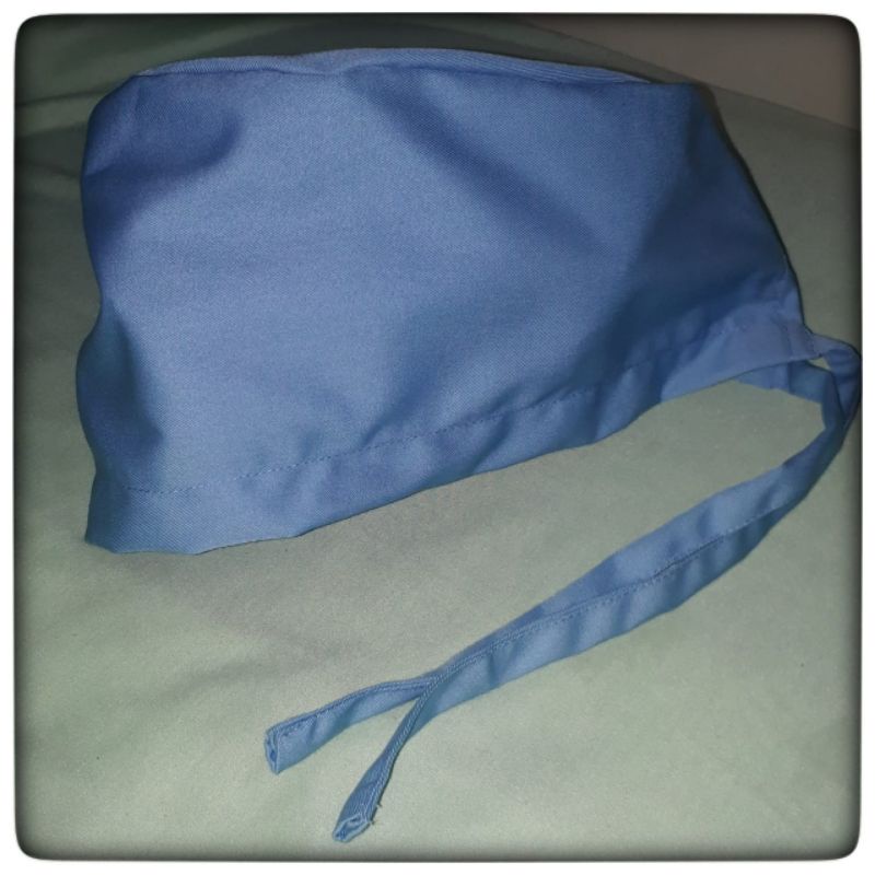 Jual topi operasi topi bedah topi koki topi chef-warna baby blue ...