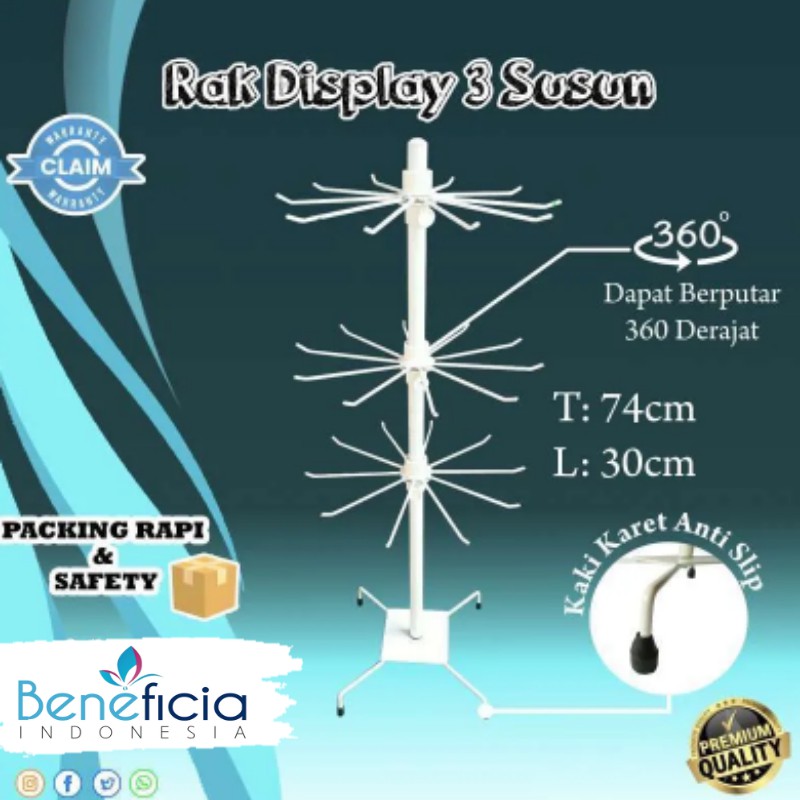 Jual RAK GANTUNG DISPLAY PUTAR MATAHARI 3 SUSUN BESI GANTUNGAN ...