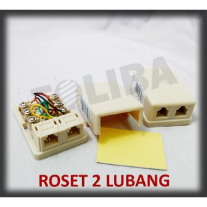 Jual roset telepon 2 lubang / kotak roset telepon 2 lubang / roset rj ...