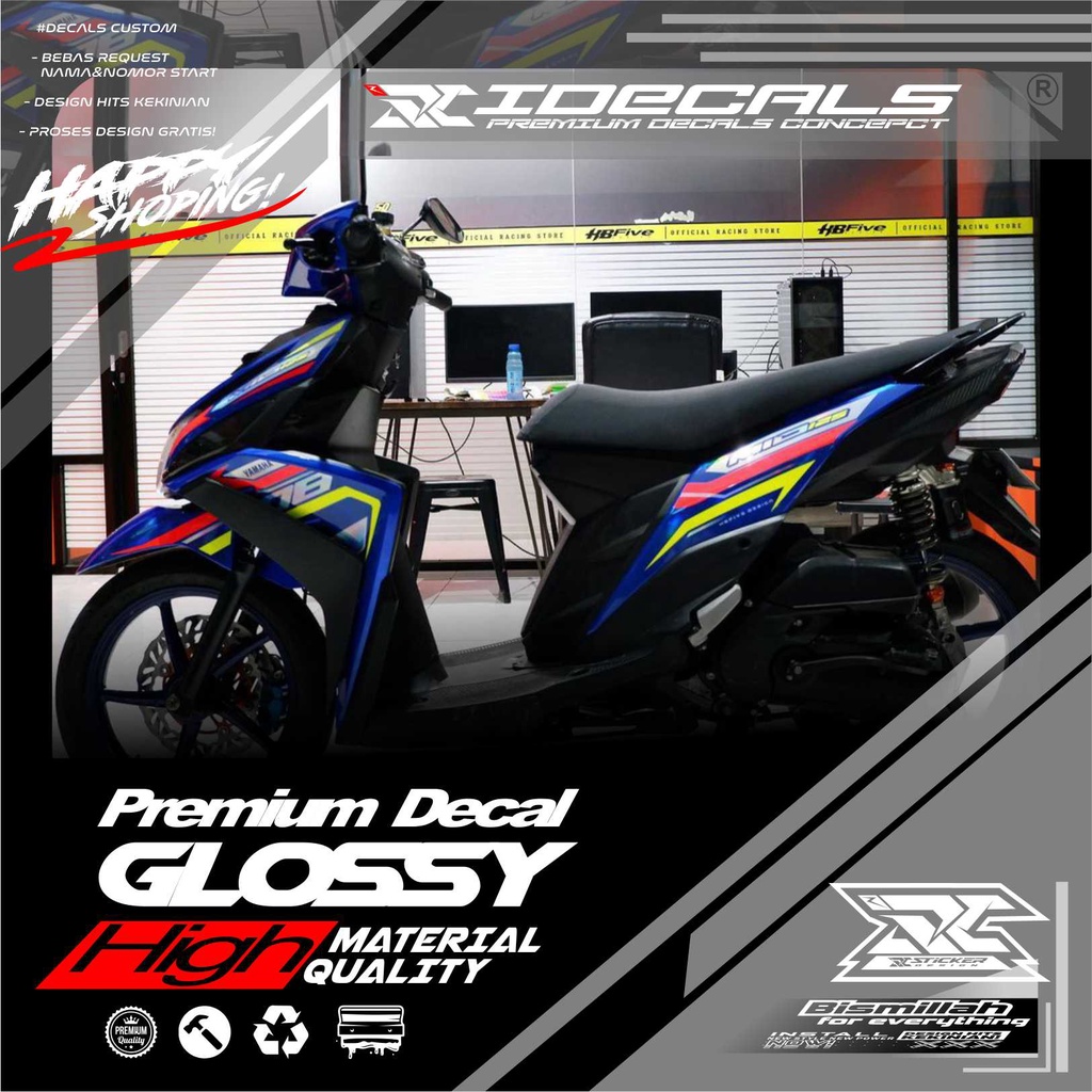 Jual 0099 sticker decals fullbody yamaha mio m3 desain racing | Shopee ...