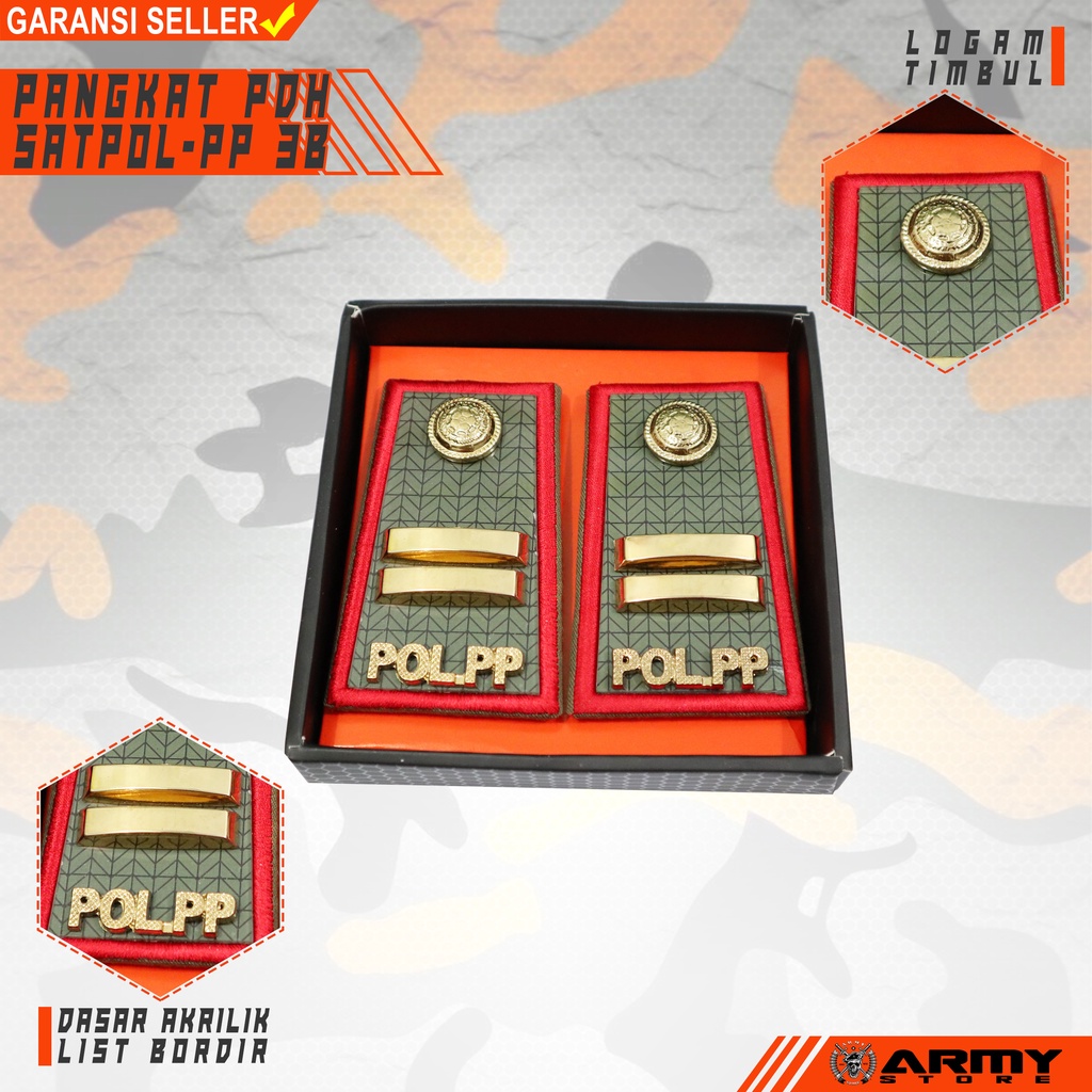 Jual pangkat pdh satpol pp 3B komando | Shopee Indonesia