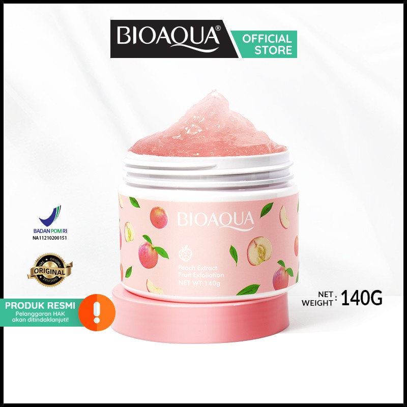 Jual BIOAQUA body scrub badan Peach Extract Fruit Exfoliation 140g ...