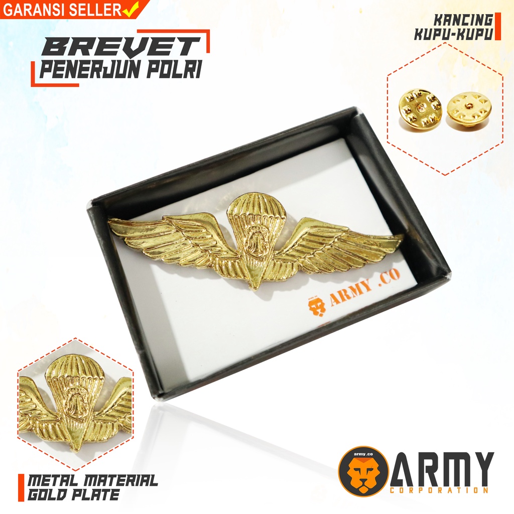 Jual Brevet pin emblem penerjun polri | Shopee Indonesia
