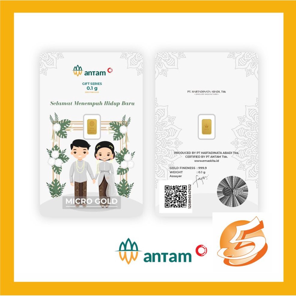 Jual LM Emas Logam Mulia Antam Hartadinata Micro Gold 0,1 0.1 Gram ...