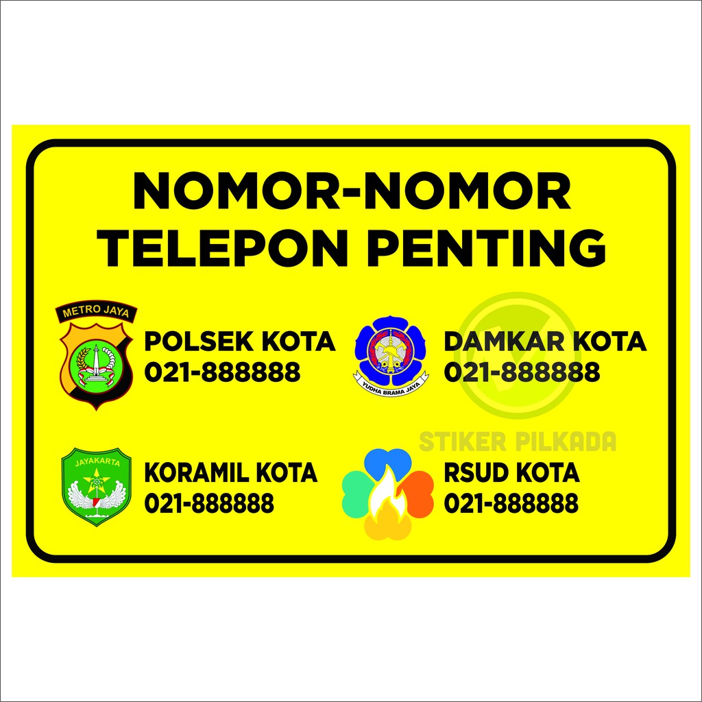 Jual STIKER VINYL NOMER TELEPHONE PENTING ( CUSTOM, TULIS DI CATATAN ...