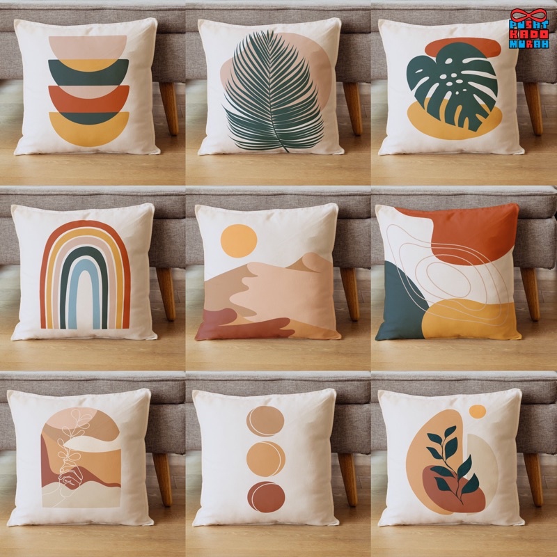Jual Bantal Sofa Print Motif Aesthetic Boho Mediteranian Monstera ...
