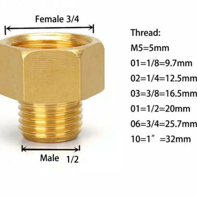 Jual Verlop Oper sok drat konverter sock Thread converter Over loop 1/4 ...