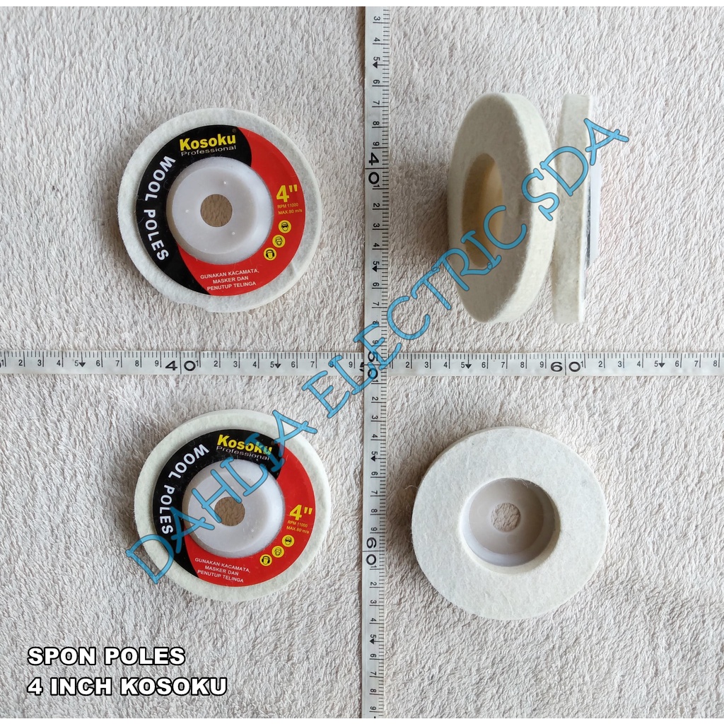 Jual SPON POLES KOSOKU WOOL POLISH 4 INCH (PUTIH) | Shopee Indonesia