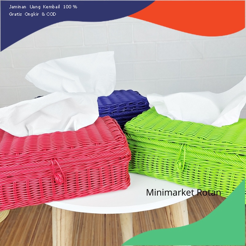 Jual Kotak Tempat Tissue Rotan Sintetios 250sheets / Tissue Box Rotan ...