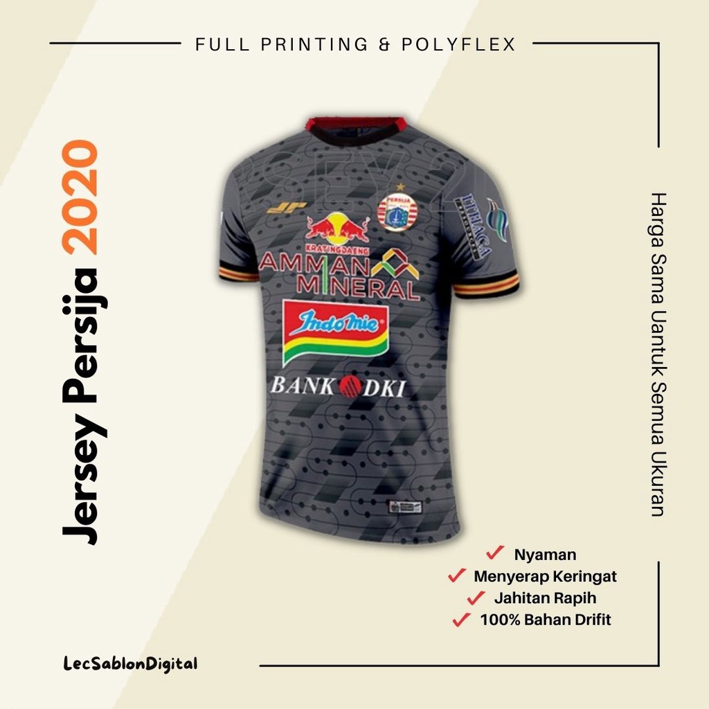 Jual Jersey Persija GK 2020 Original Full Polyflex / Full Print ...