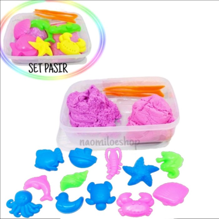 Jual mainan pasir ajaib dapat cetakan pasir kinetk dan alat ukir box ...