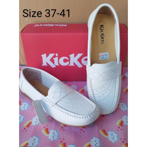 Jual sepatu Kickers cewek putih slip on kerja dinas kuliah bidan dokter ...