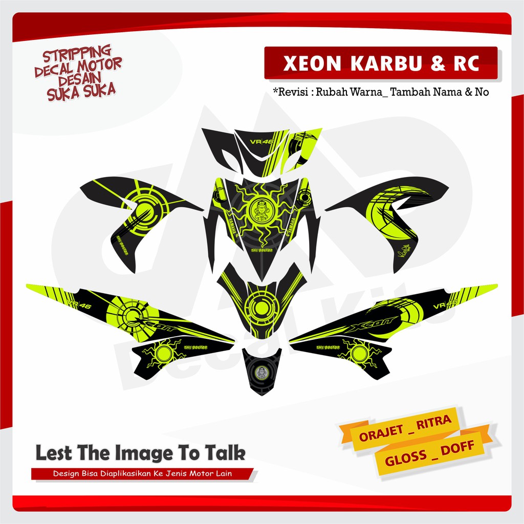 Jual Stiker Decal Motor Striping Stiker Xeon Rc-Karbu gren line Full ...