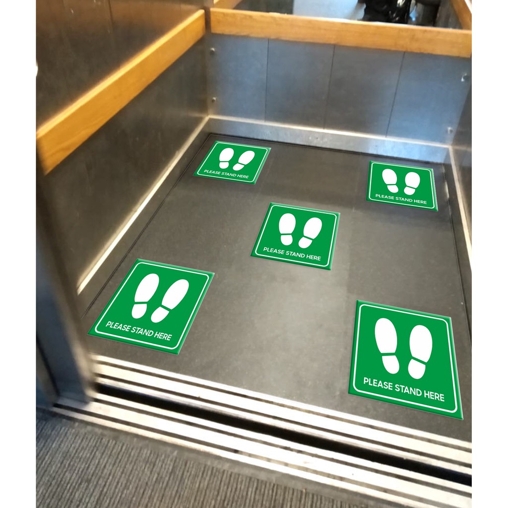 Jual STIKER LIFT SOCIAL DISTANCING UKURAN 45 X 45 | Shopee Indonesia