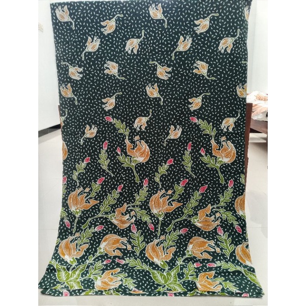 Jual Kain Batik Murni Khas Madiun Motif Pecel Kembang Turi Warna Hijau ...
