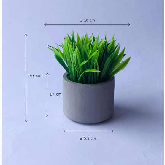 Jual [Abu] Artificial Greenery Leaves Greenly Plants Cement Potted ...