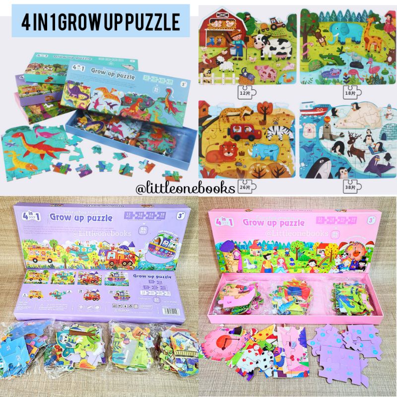 Jual 4 in 1 Grow Up Puzzle / puzzle box set / mainan edukasi anak ...