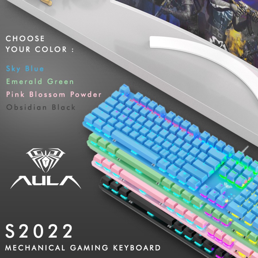 Jual Keyboard Gaming Mechanical AULA S-2022 - Blue Switch - New Fashion ...