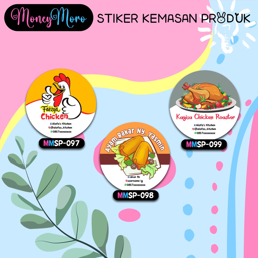 Jual MoneyMoro Stiker Merk Ayam Goreng Ayam Bakar / Stiker Produk 097 ...