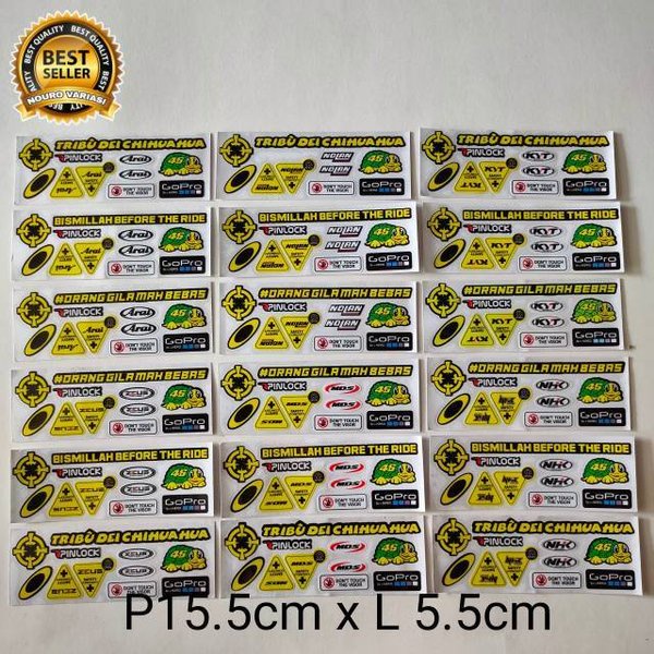 Jual warning stiker helm visor kaca helm KYT ARAI NHK NOLAN MDS ZEUS kualitas standar termurah ...