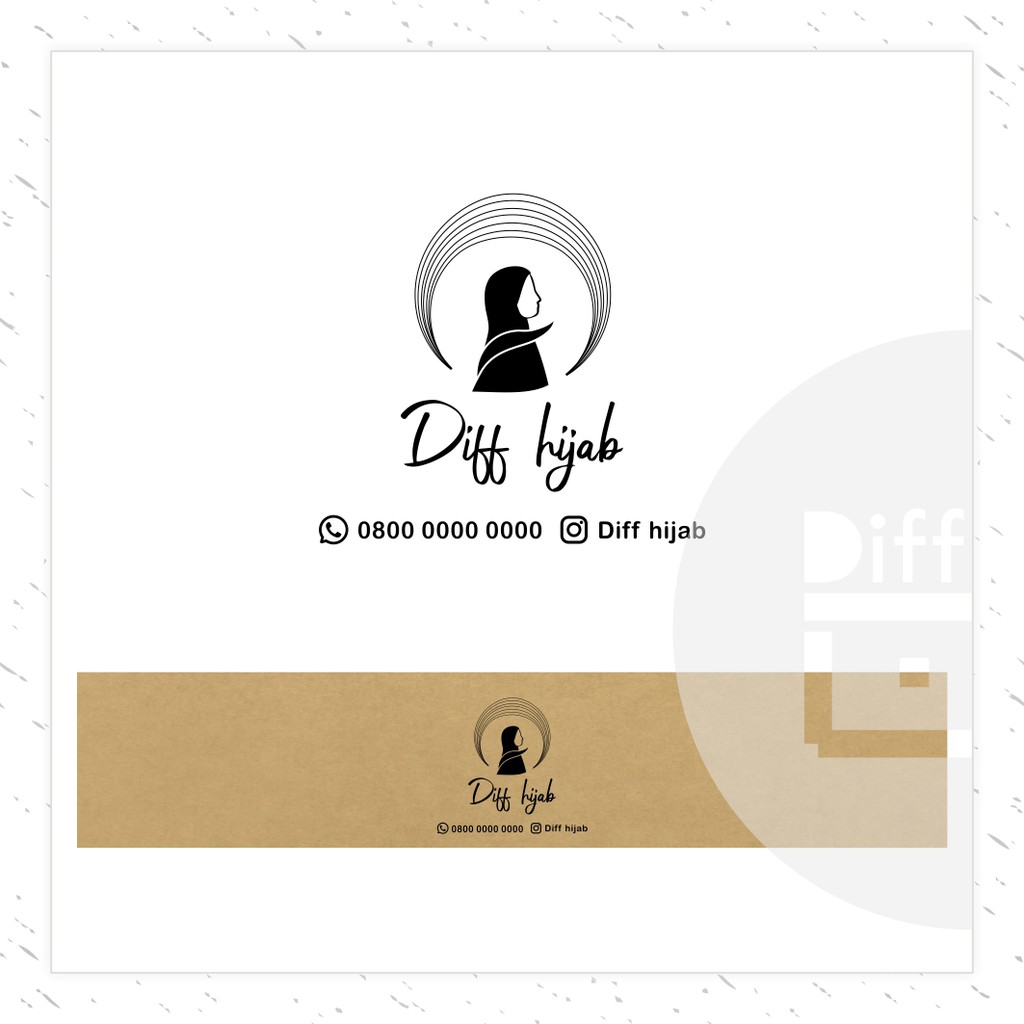 Jual (20x4) Label Roll Paper Belt Hijab Kraft Custom FREE DESIGN untuk ...