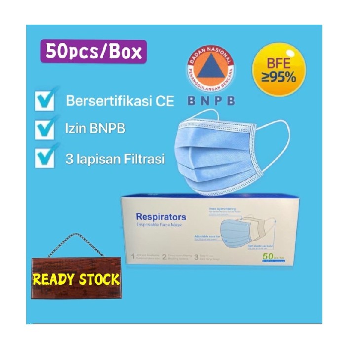 Jual 1 Mask 3 3ply Disposable Medis 50 Masker box READY Earloop Unik ...